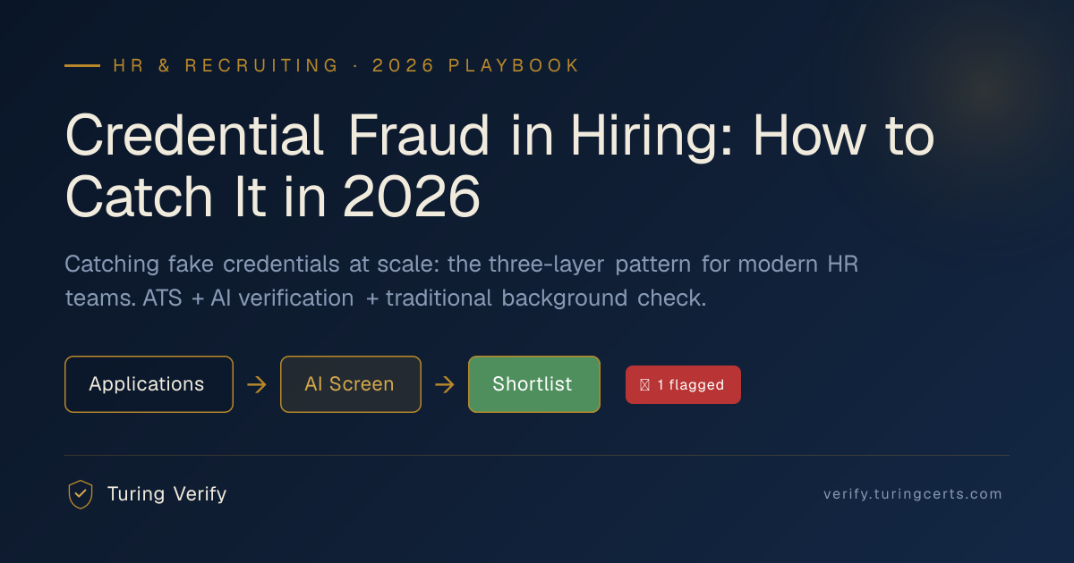 Catching Credential Fraud in Hiring 2026 | Turing Verify