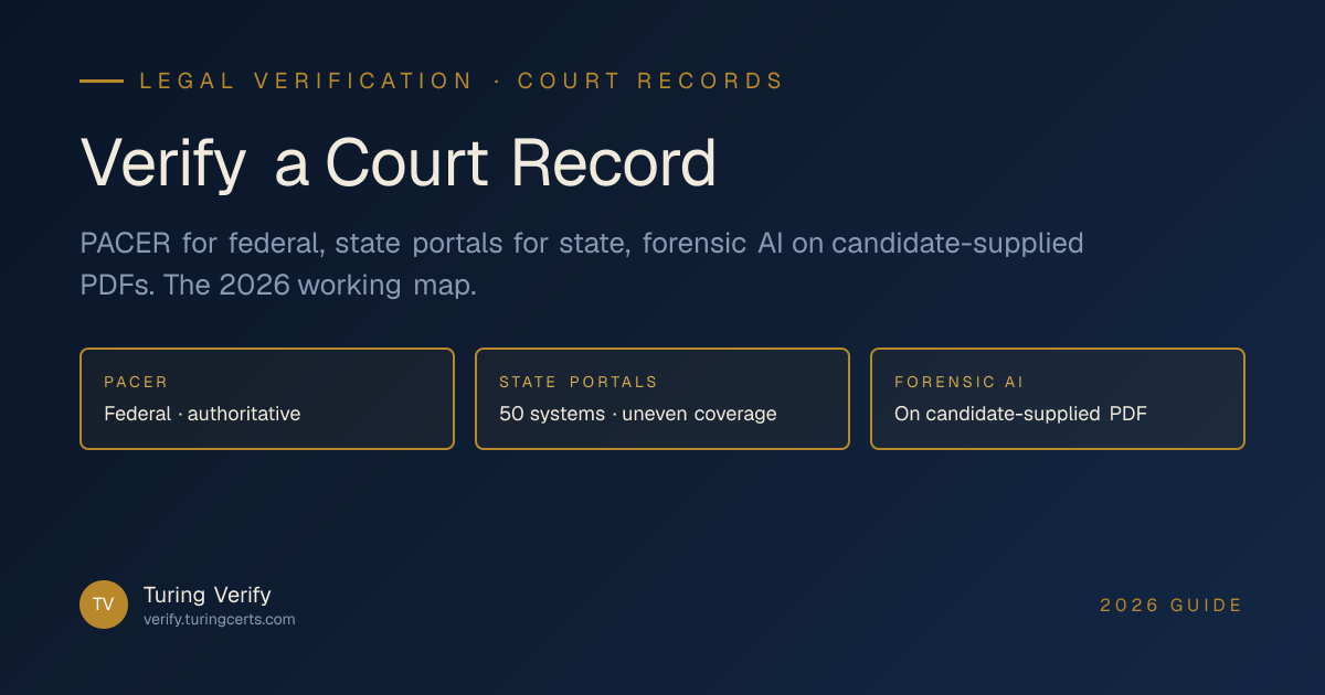 How to Verify a Court Record or Lawsuit Filing in 2026 | Turing Verify